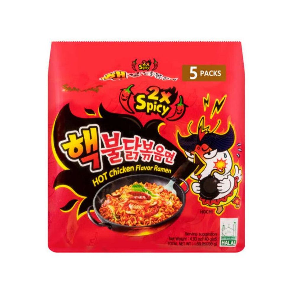 Samyang Buldak Extra Spice Hot Chicken Ramen Multi-Pack 5x140g – HelloAsia!